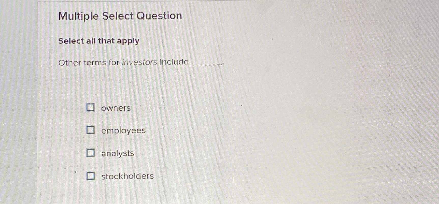 Solved Multiple Select QuestionSelect all that applyOther | Chegg.com