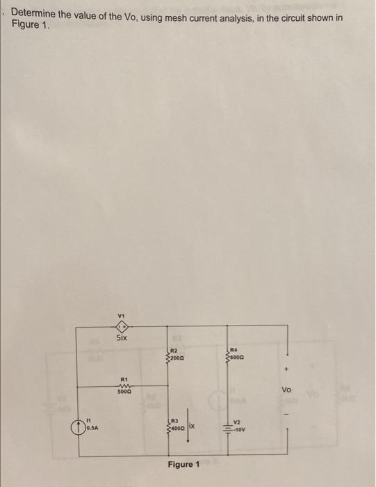 Solved Determine the value of the V0, using mesh current | Chegg.com