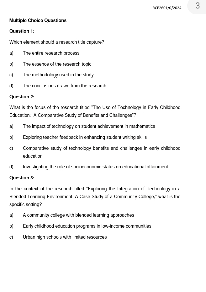 Solved RCE2601/0/2024Multiple Choice QuestionsQuestion | Chegg.com