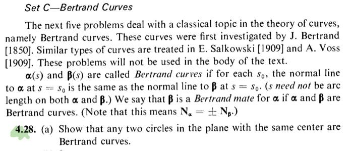 Solved Set C-Bertrand Curves The next five problems deal | Chegg.com