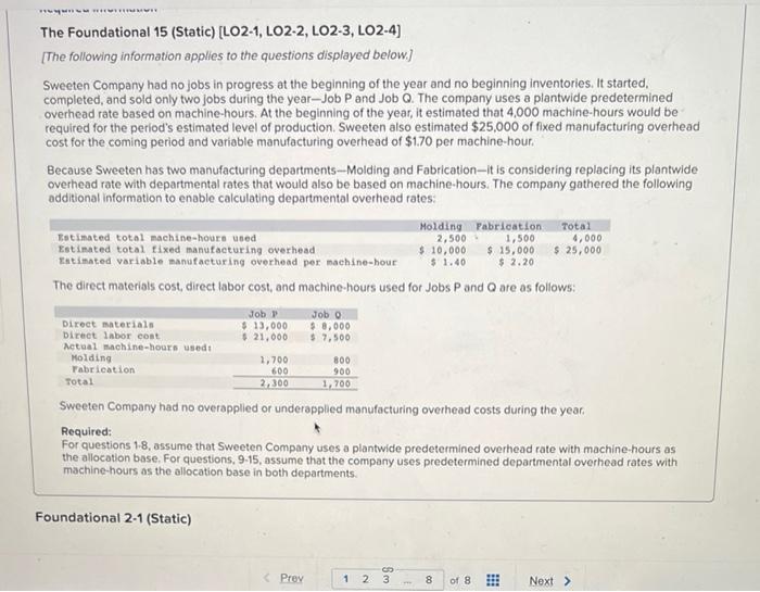 Solved The Foundational 15 (Static) [LO2-1, LO2-2, LO2-3, | Chegg.com