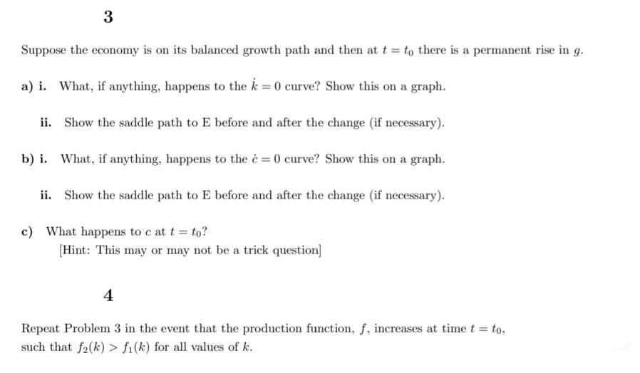 Solved Suppose the economy is on its balanced growth path | Chegg.com