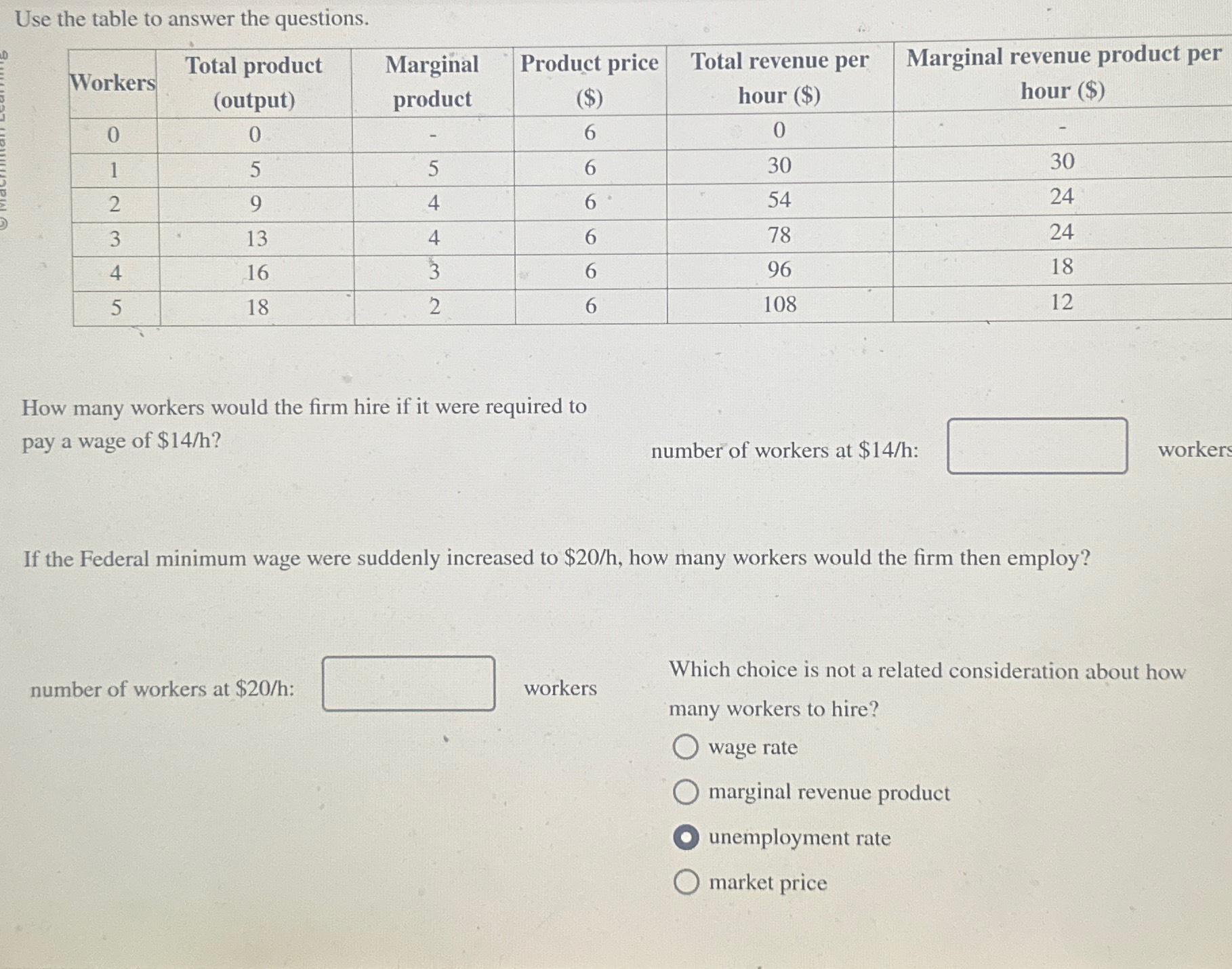 Solved Use the table to answer the | Chegg.com