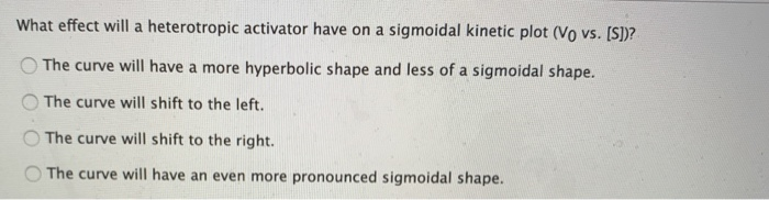 Solved What effect will a heterotropic activator have on a | Chegg.com