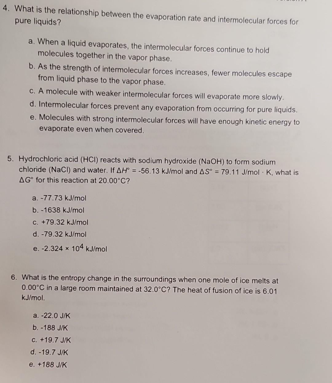 Solved 4. What is the relationship between the evaporation | Chegg.com