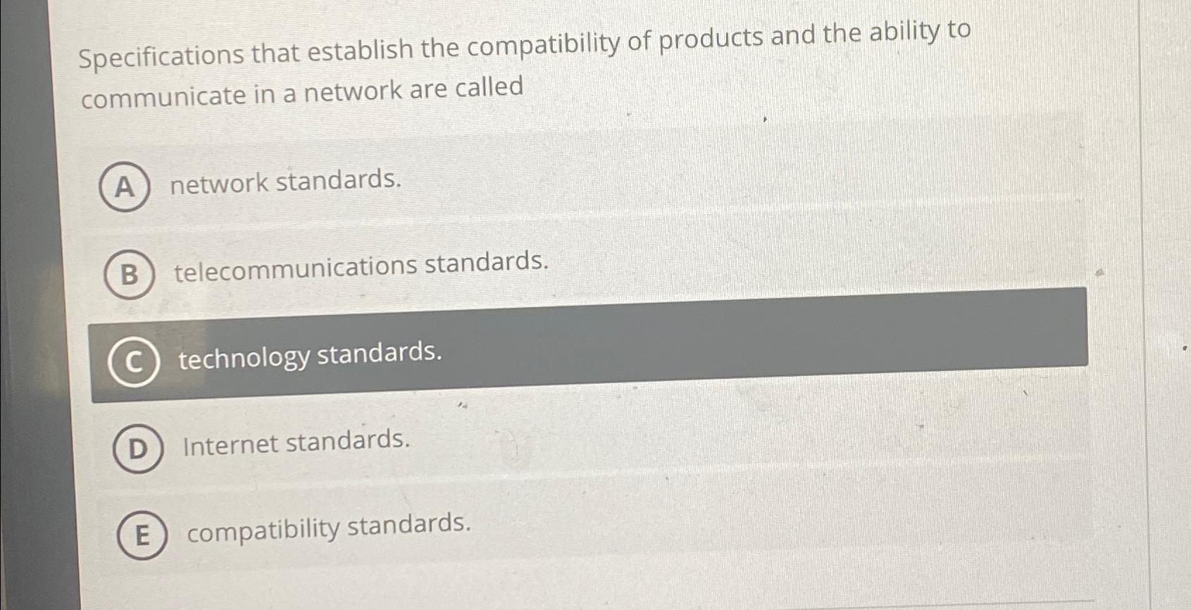 Solved Specifications that establish the compatibility of | Chegg.com