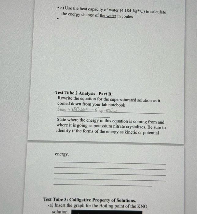 - Test Tube 2 Analysis-Part A: - a) Write the | Chegg.com