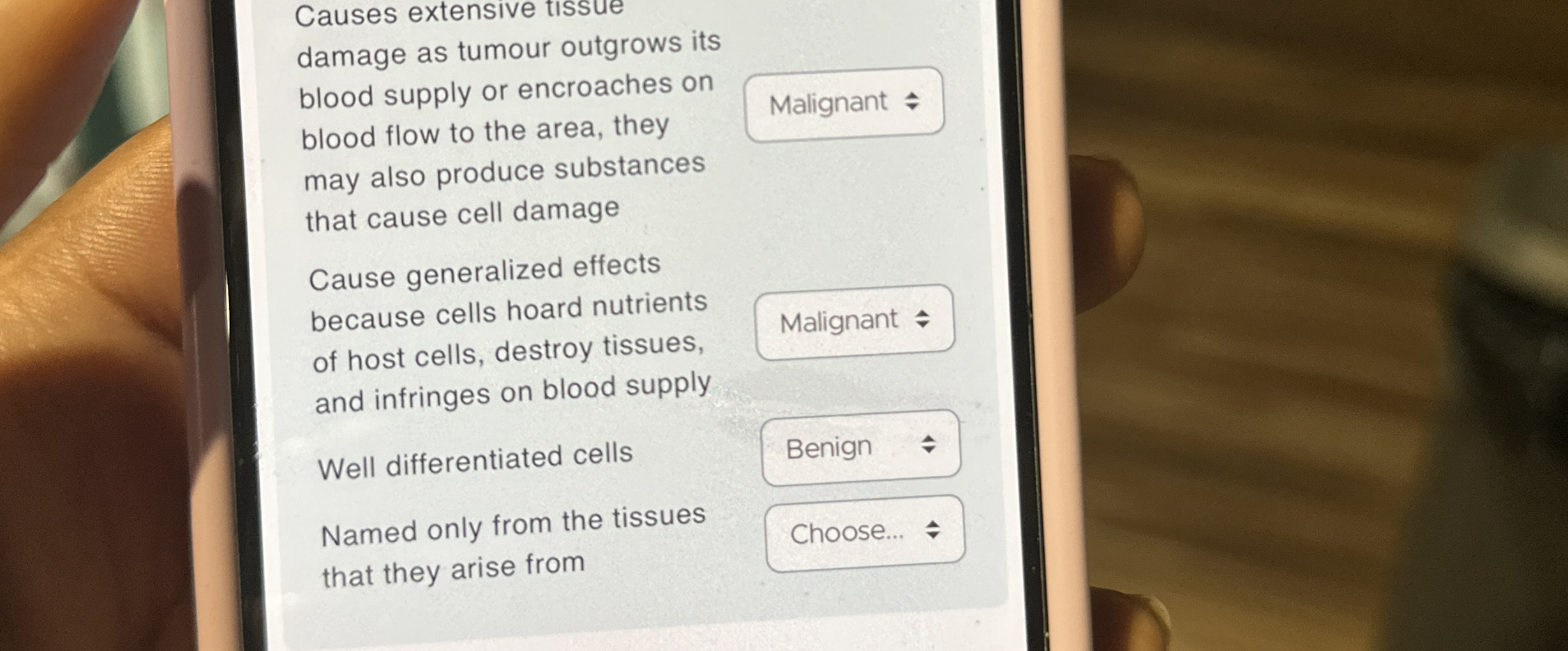 Solved Causes extensive tissuedamage as tumour outgrows | Chegg.com