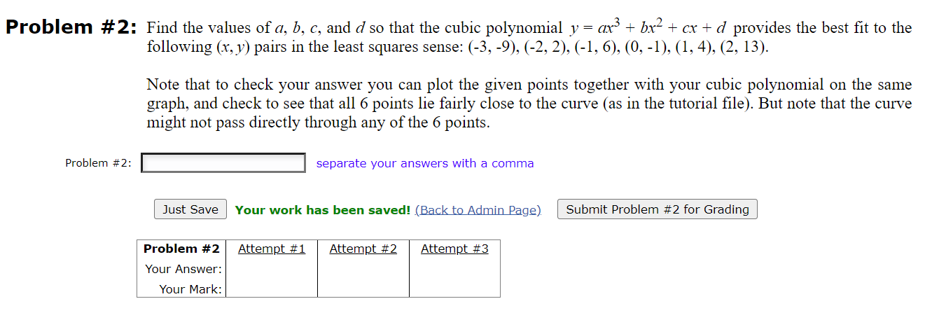Problem # 2: Find the values of a,b,c, ﻿and d ﻿so | Chegg.com