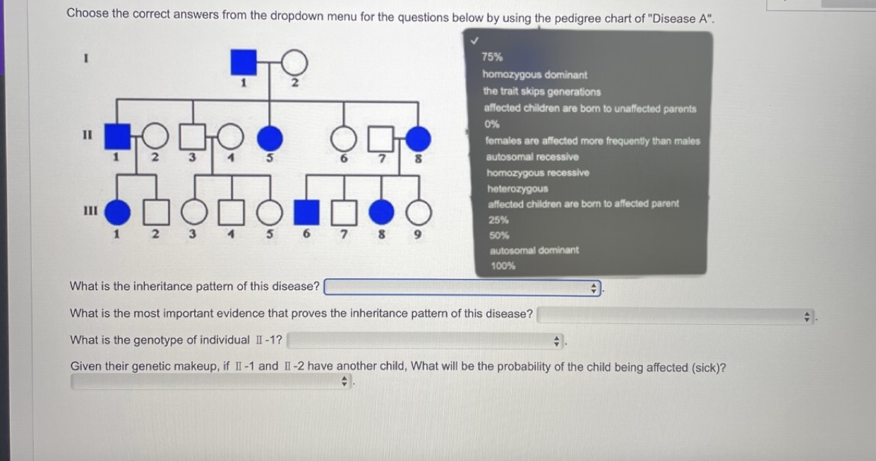 Solved Choose the correct answers from the dropdown menu for | Chegg.com