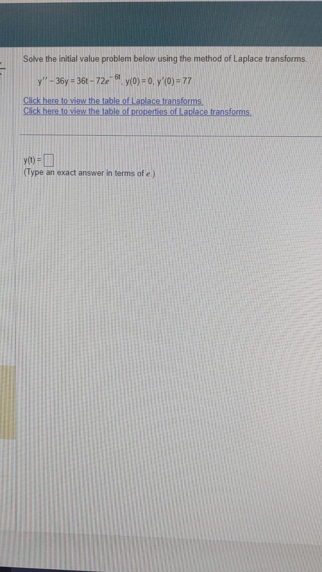 Solved Solve the initial value problem below using the | Chegg.com