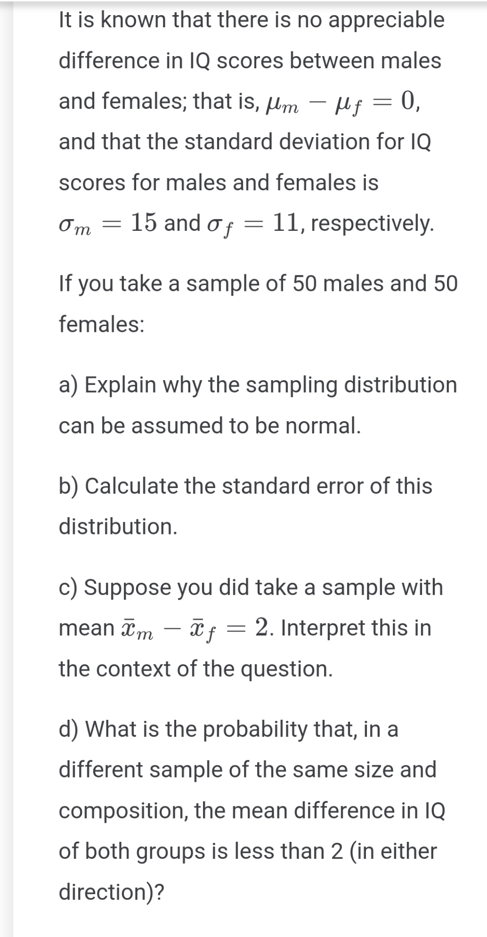 Solved It is known that there is no appreciable difference | Chegg.com