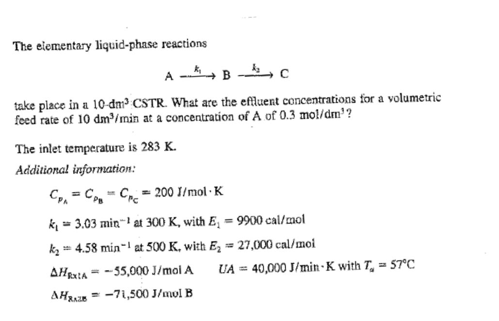 Solved The elementary liquid phase | Chegg.com