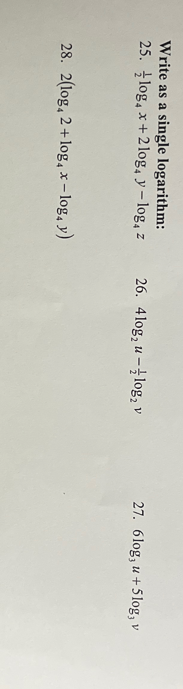 Solved Write as a single | Chegg.com