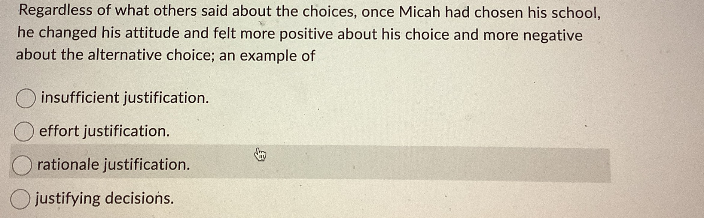 Solved Regardless of what others said about the choices, | Chegg.com