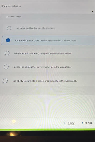 Solved Character refers toMultiple Choicethe stated and | Chegg.com
