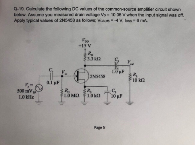Solved Q-19. Calculate the following DC values of the | Chegg.com