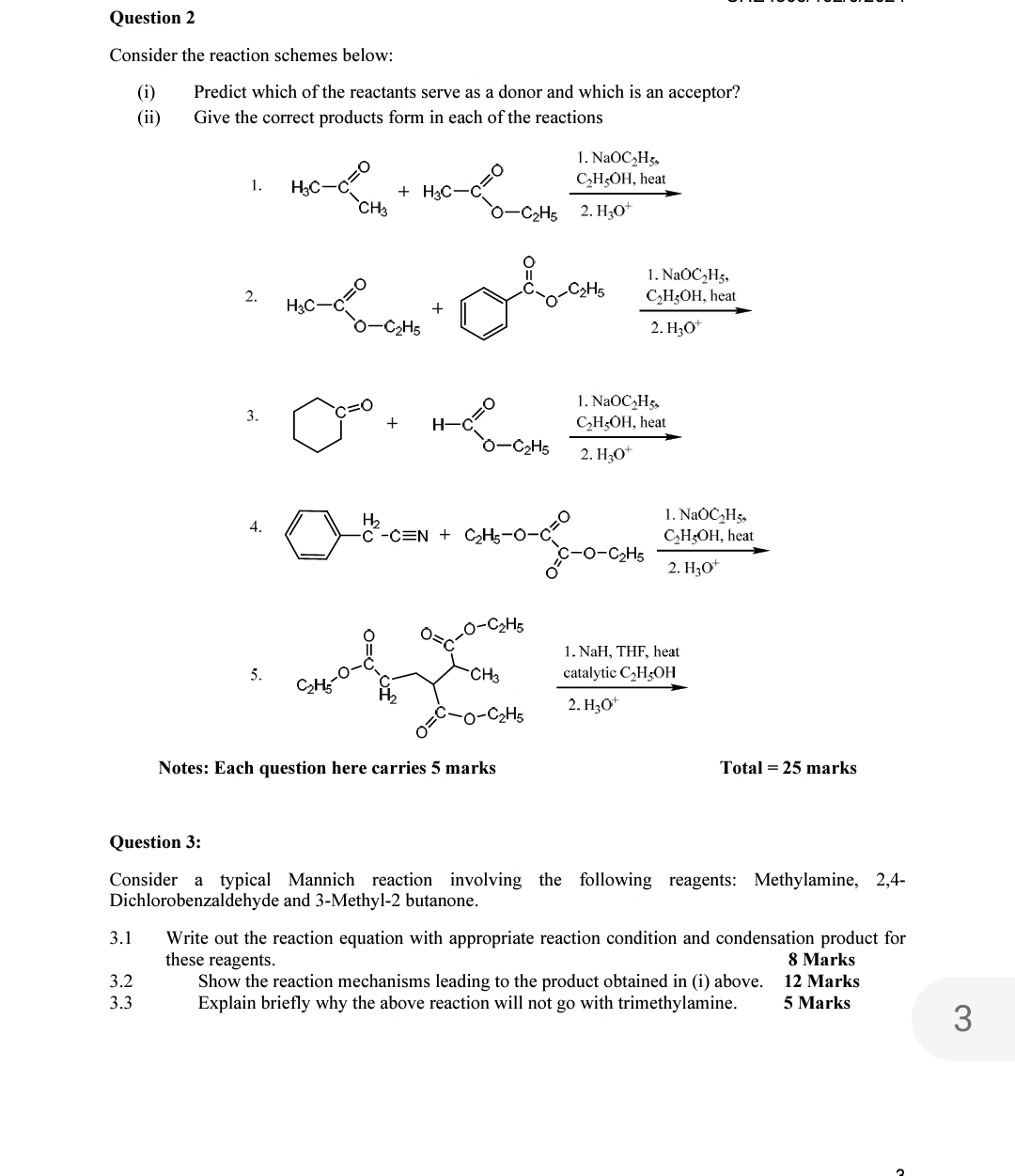 Solved Question 2Consider the reaction schemes below:(i) | Chegg.com