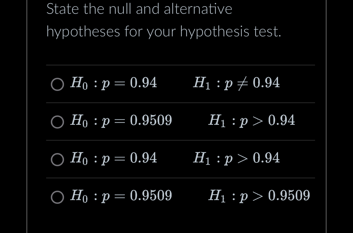 State the null and alternativehypotheses for your | Chegg.com