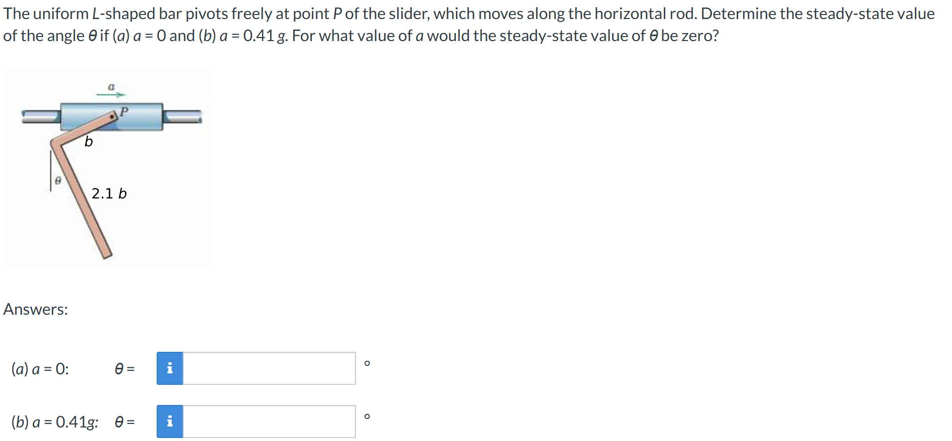 The uniform L-shaped bar pivots freely at ﻿point P of | Chegg.com