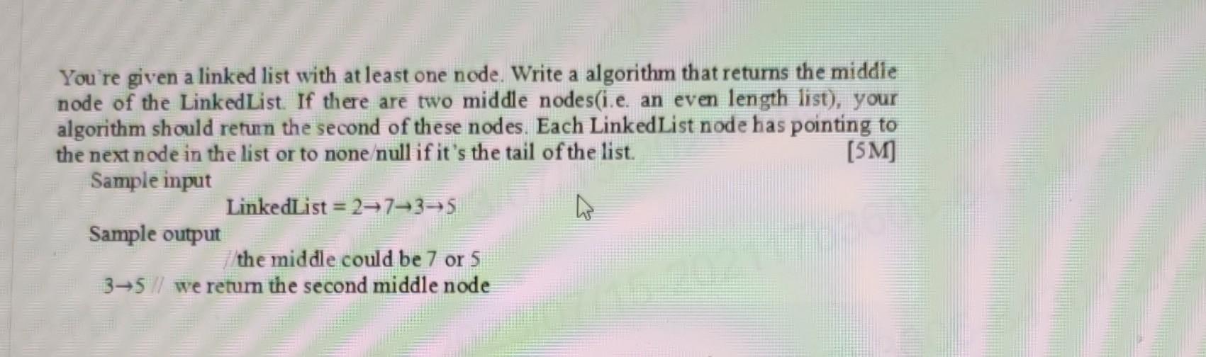 Solved Youre Given A Linked List With At Least One Node 5433
