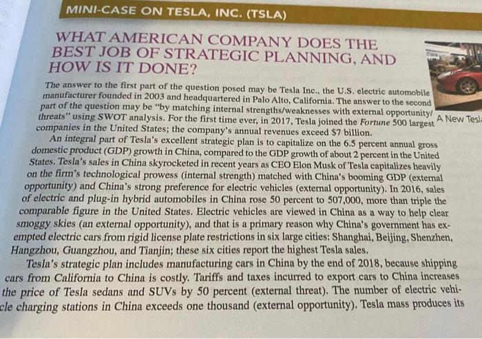 Solved MINI-CASE ON TESLA, INC. (TSLA) WHAT AMERICAN COMPANY | Chegg.com