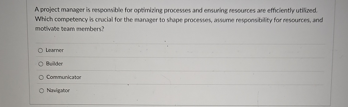 Solved A project manager is responsible for optimizing | Chegg.com