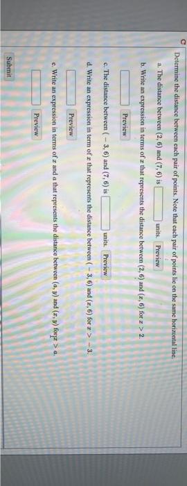 Solved Determine the distance between each pair of points. | Chegg.com
