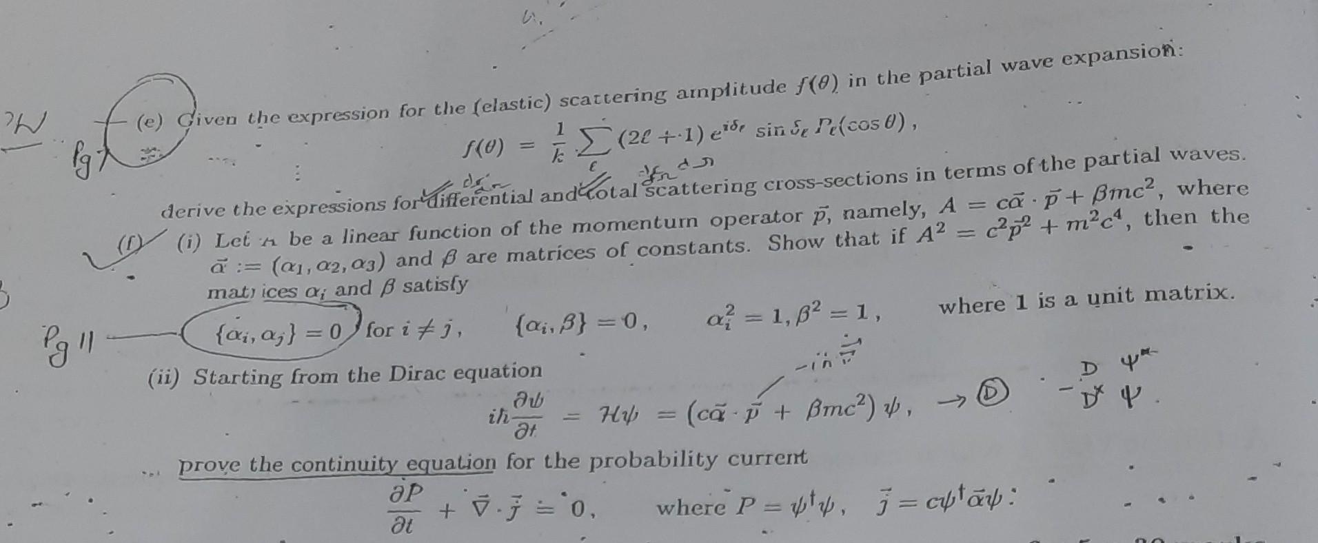 Solved the expression for the (elastic) scattering amplitude | Chegg.com