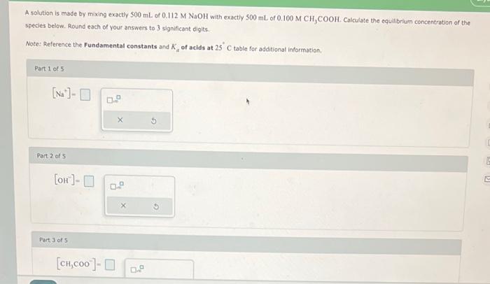 Solved A solution is made by mixing exactly 500 mL of | Chegg.com