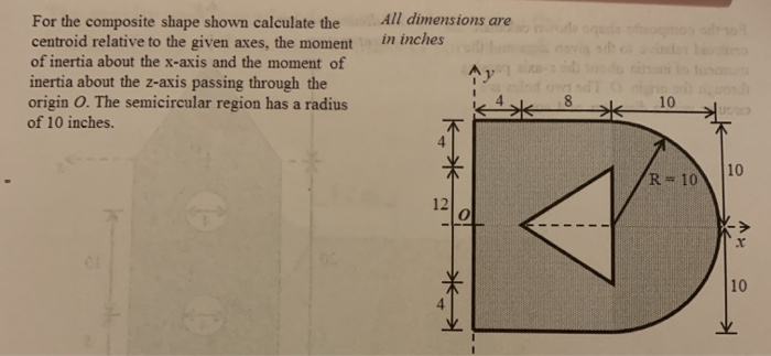 Solved All dimensions are For the composite shape shown | Chegg.com