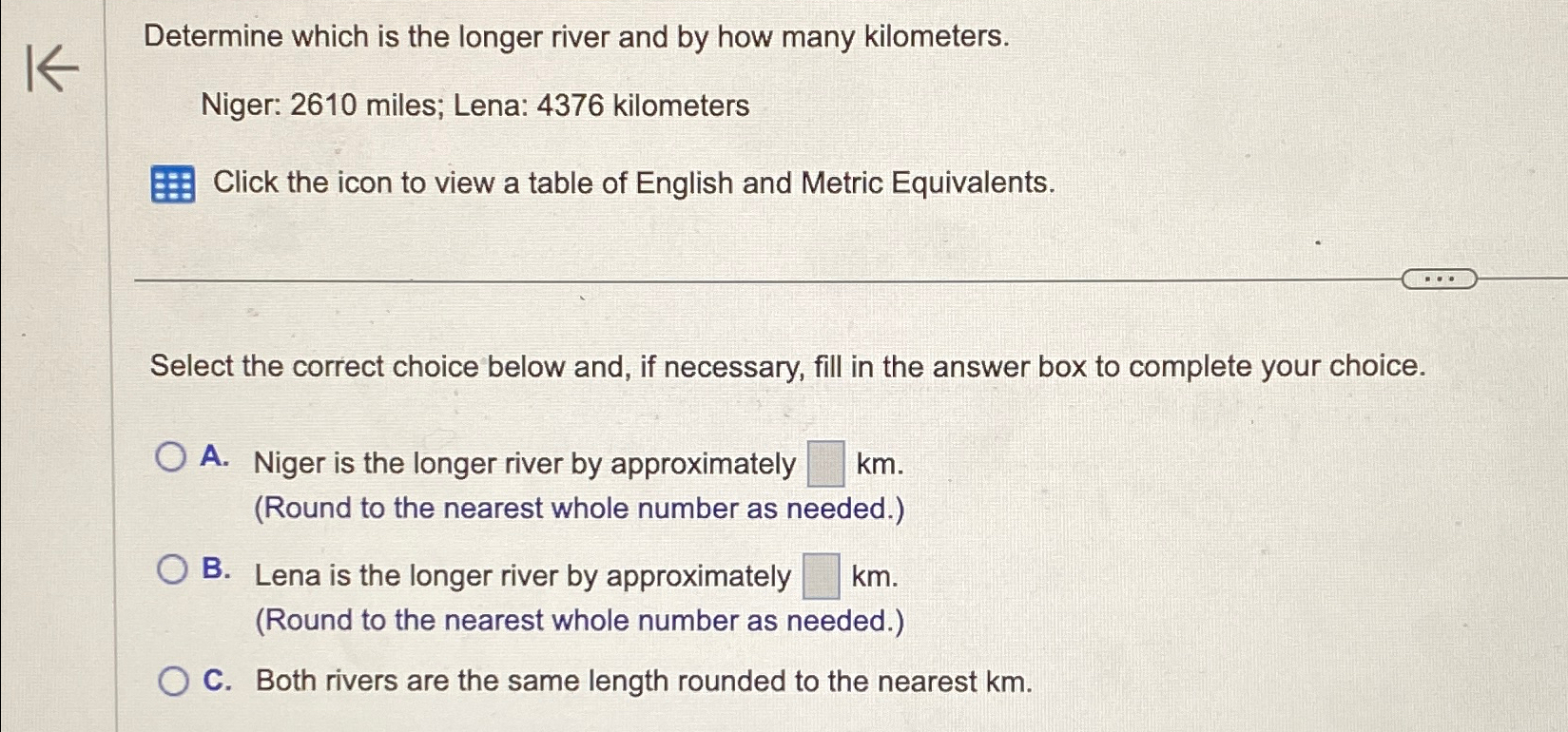 Solved Determine which is the longer river and by how many | Chegg.com