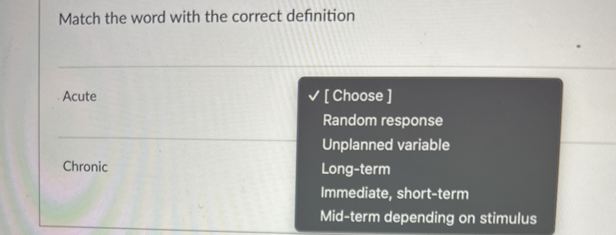 Solved Match the word with the correct | Chegg.com