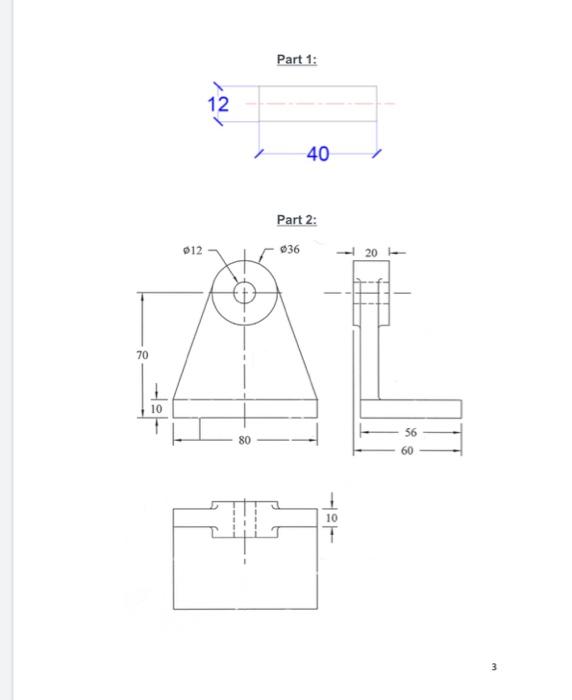 Solved drawing using the solidwork application please do not | Chegg.com