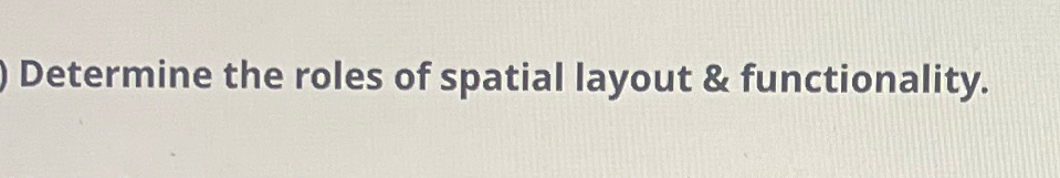 Solved Determine the roles of spatial layout & | Chegg.com