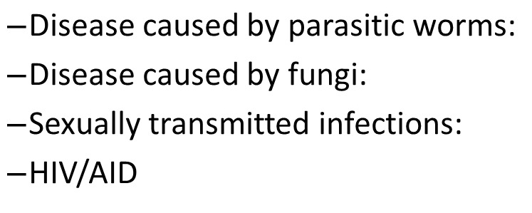 Solved -Disease caused by parasitic worms:-Disease caused by | Chegg.com
