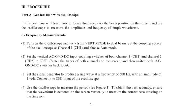 Solved Part A. Get familiar with oscilloscope In this part, | Chegg.com