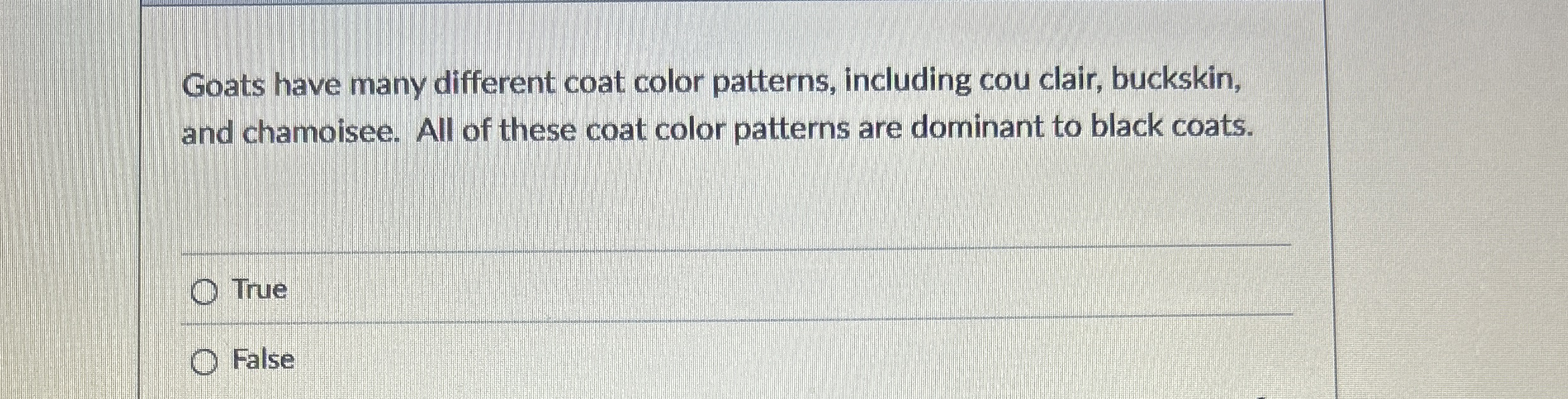 Solved Goats have many different coat color patterns, | Chegg.com
