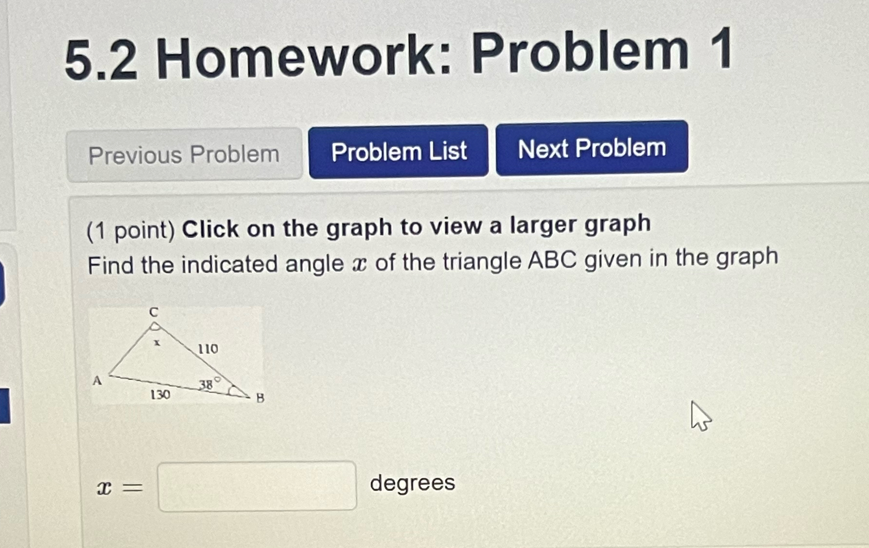 Solved 5.2 ﻿Homework: Problem 1(1 ﻿point) ﻿Click on the | Chegg.com