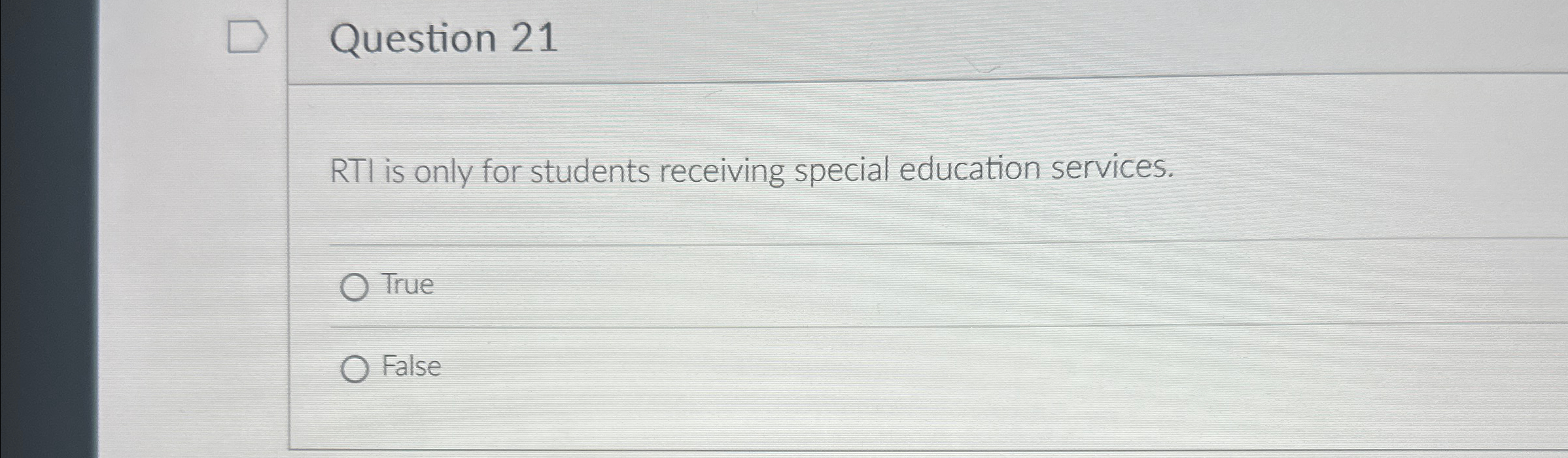 Solved Question 21RTI is only for students receiving special | Chegg.com