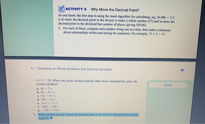 Solved ACTIVITY 3 Why Move the Decimal Point? As you know, | Chegg.com