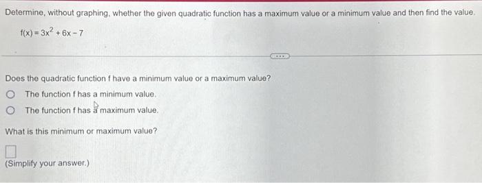 Solved Determine, without graphing, whether the given | Chegg.com