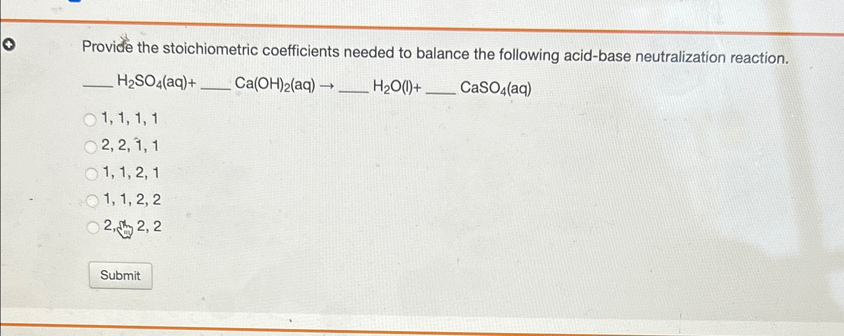 Solved Provide the stoichiometric coefficients needed to | Chegg.com