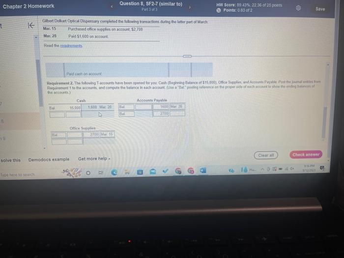 Solved Chapter 2 Homework t n9 solve this K Type here to | Chegg.com