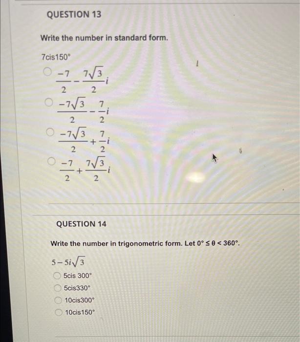 Solved QUESTION 13 Write the number in standard form. | Chegg.com