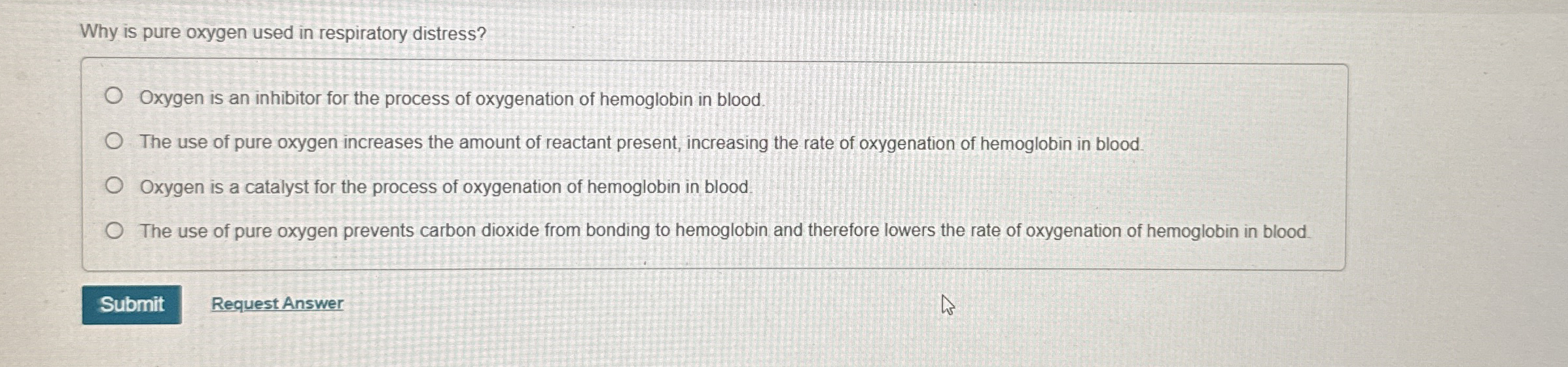 Solved Why is pure oxygen used in respiratory | Chegg.com