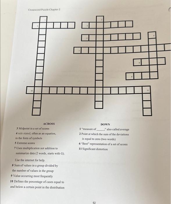Solved Crossword Puzzle Chapter 2 7 LA 8 9 10 ACROSS 3 | Chegg.com
