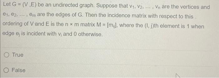 Solved Let G=(V,E) be an undirected graph. Suppose that | Chegg.com