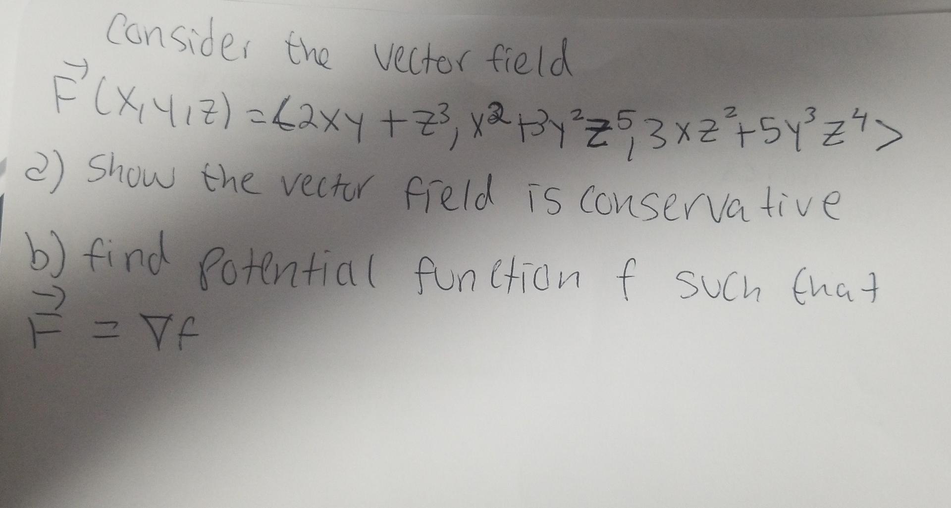 Solved Consider the vector field | Chegg.com