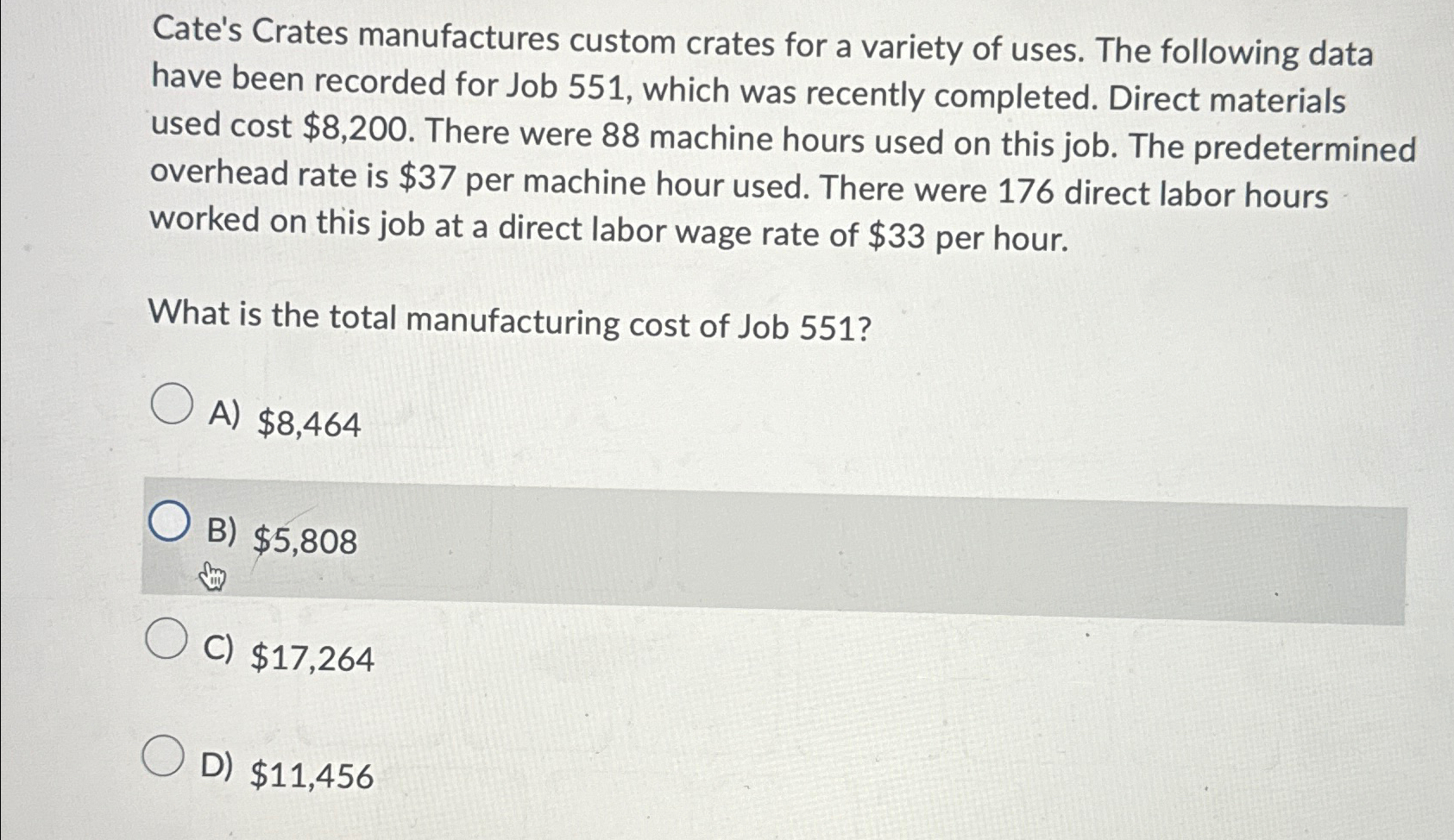 Solved Cate's Crates manufactures custom crates for a | Chegg.com